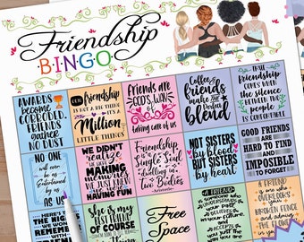 Friendship Bingo Game Friends Celebration Party Shower - Etsy