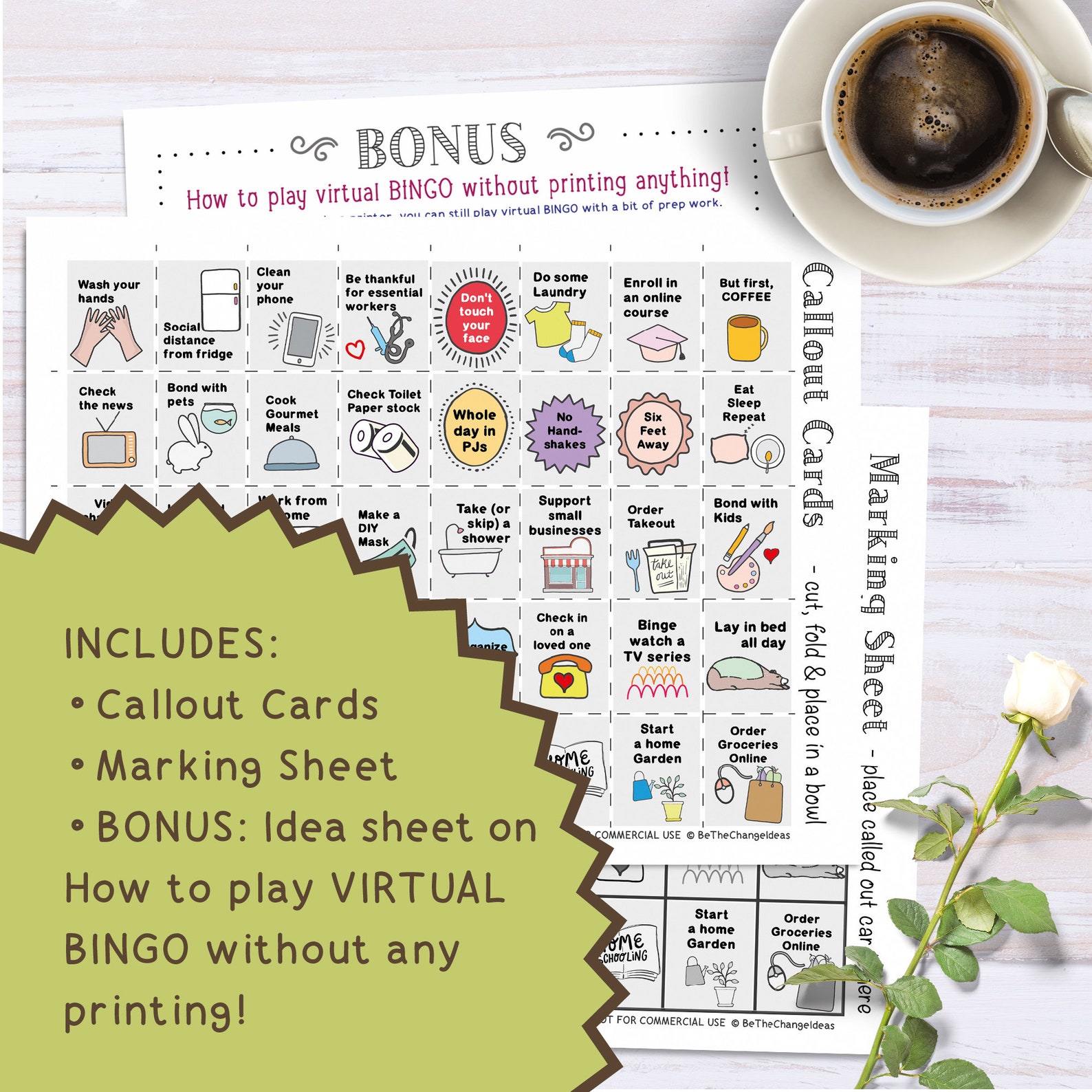 Quarantine Bingo Printable Party Game Celebrate End of Lockdown ...