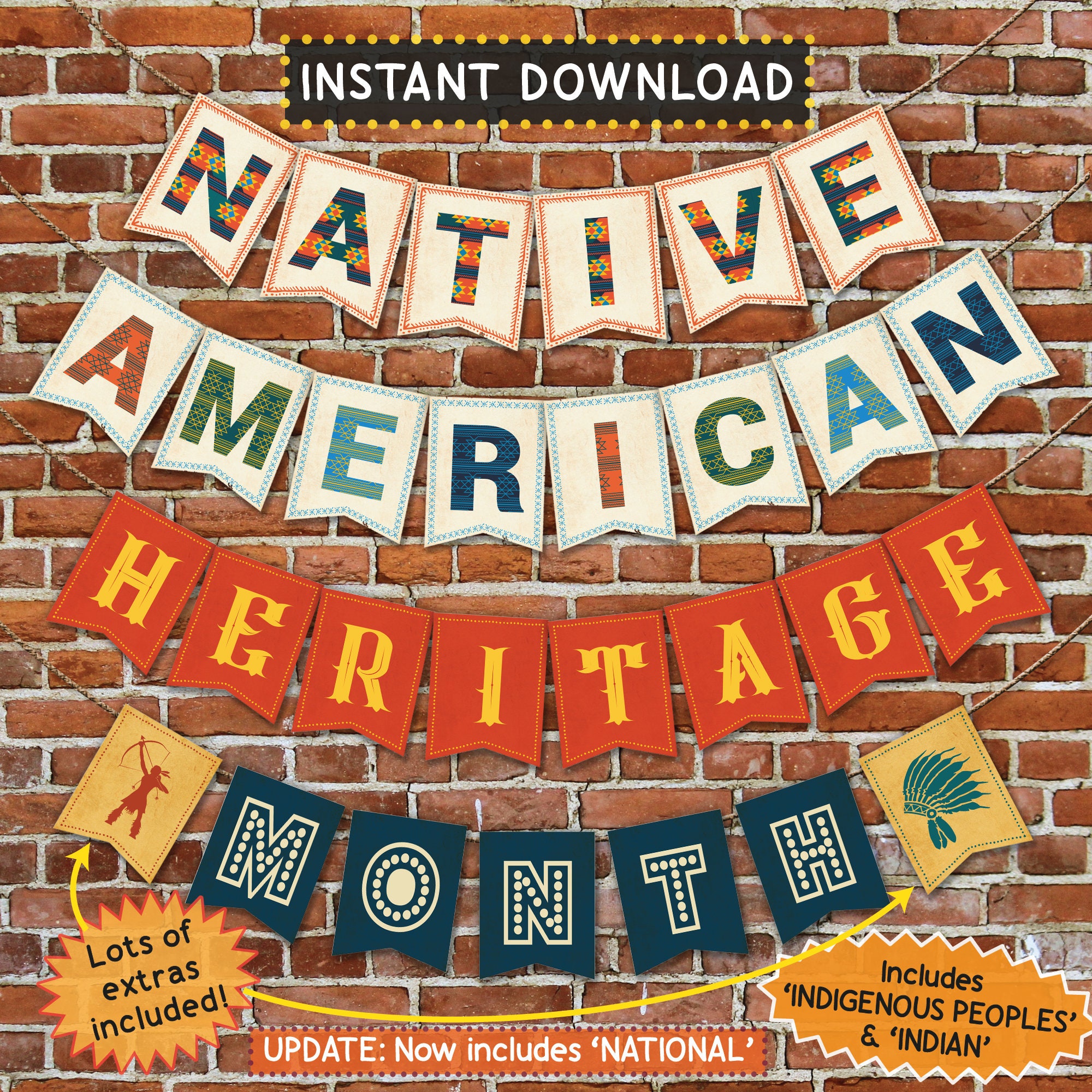 Native American Indian DIY Banner Bunting | November Heritage Month ...