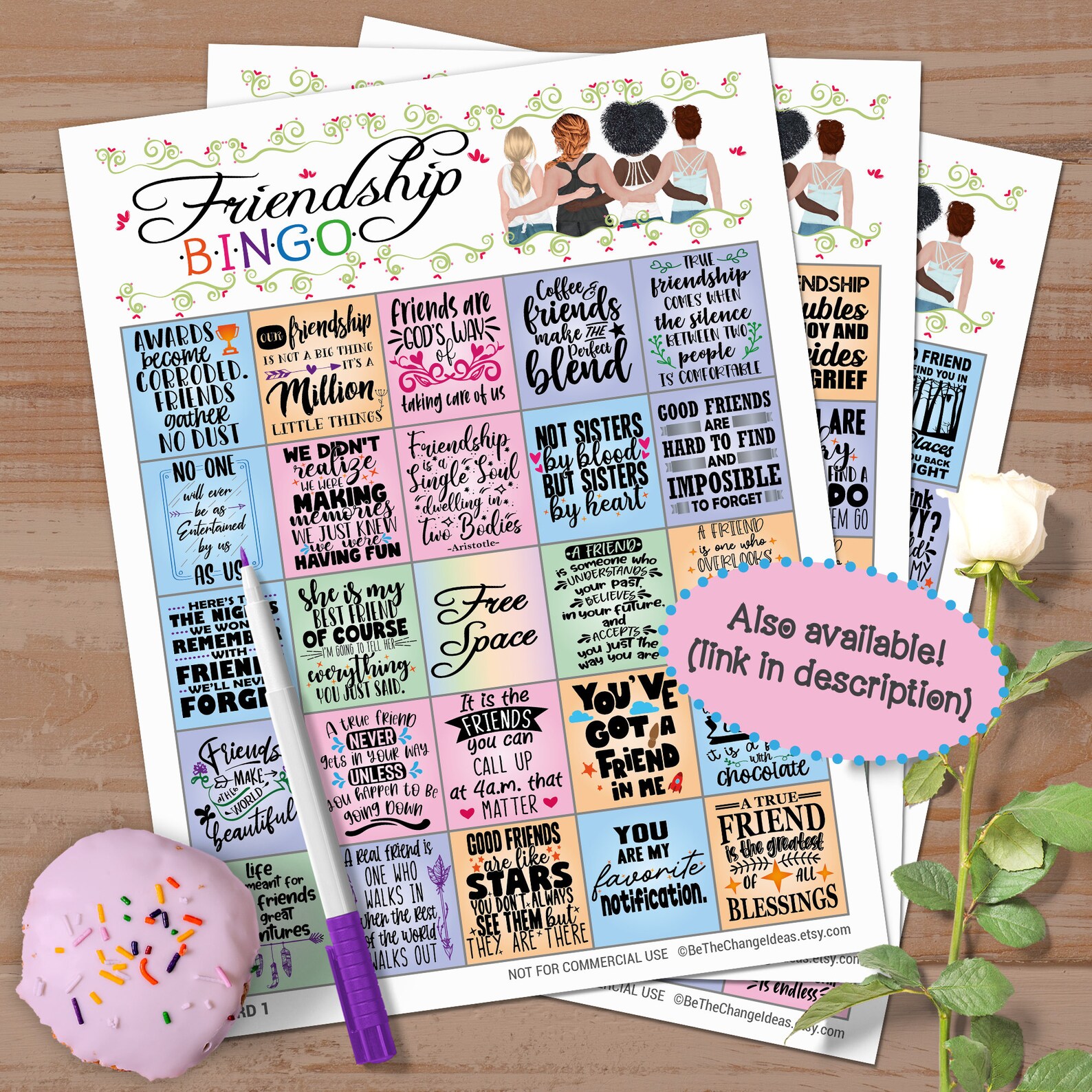 Woman Power Bingo Game | Women Girls Celebration Party Shower ...