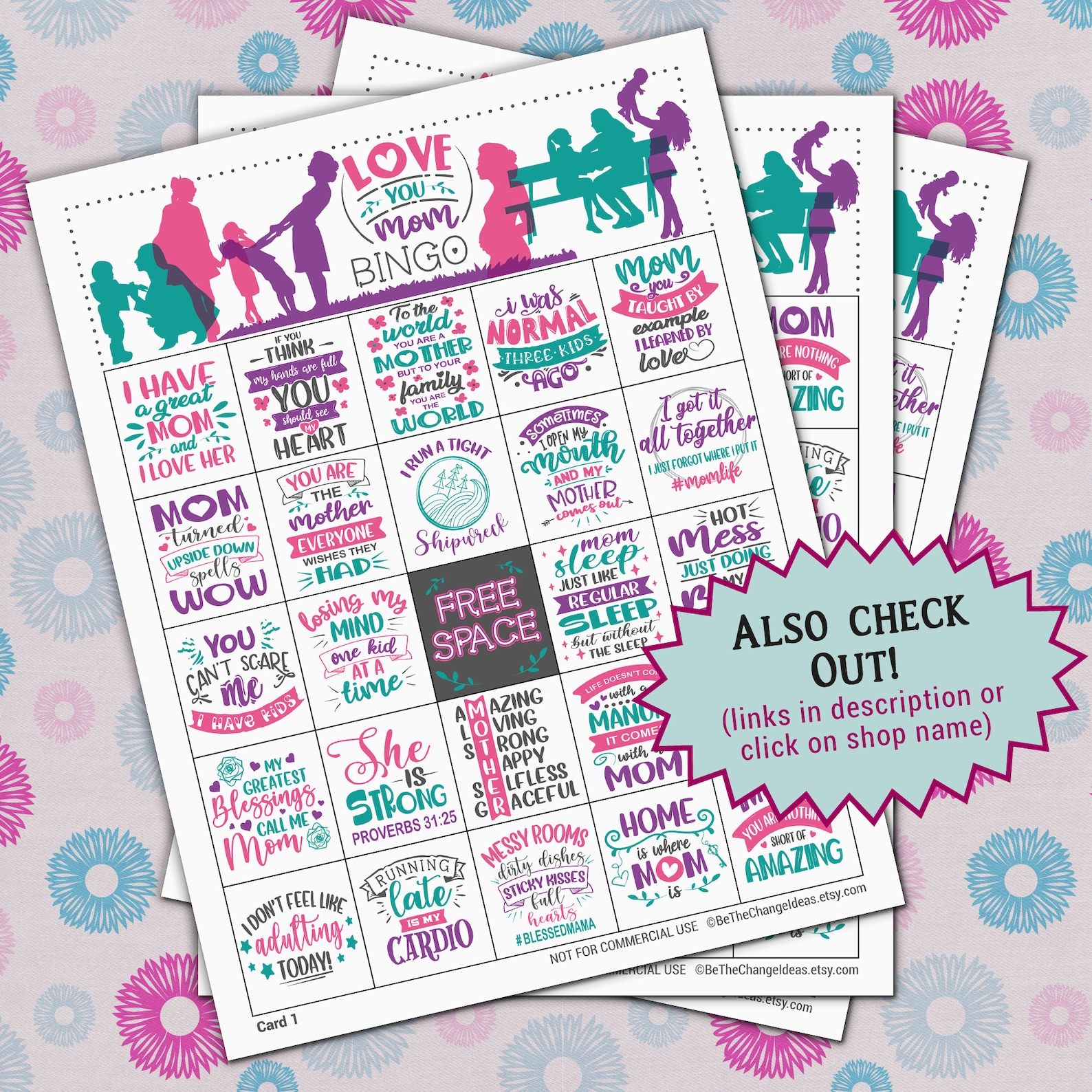 Woman Power Bingo Game | Women Girls Celebration Party Shower ...