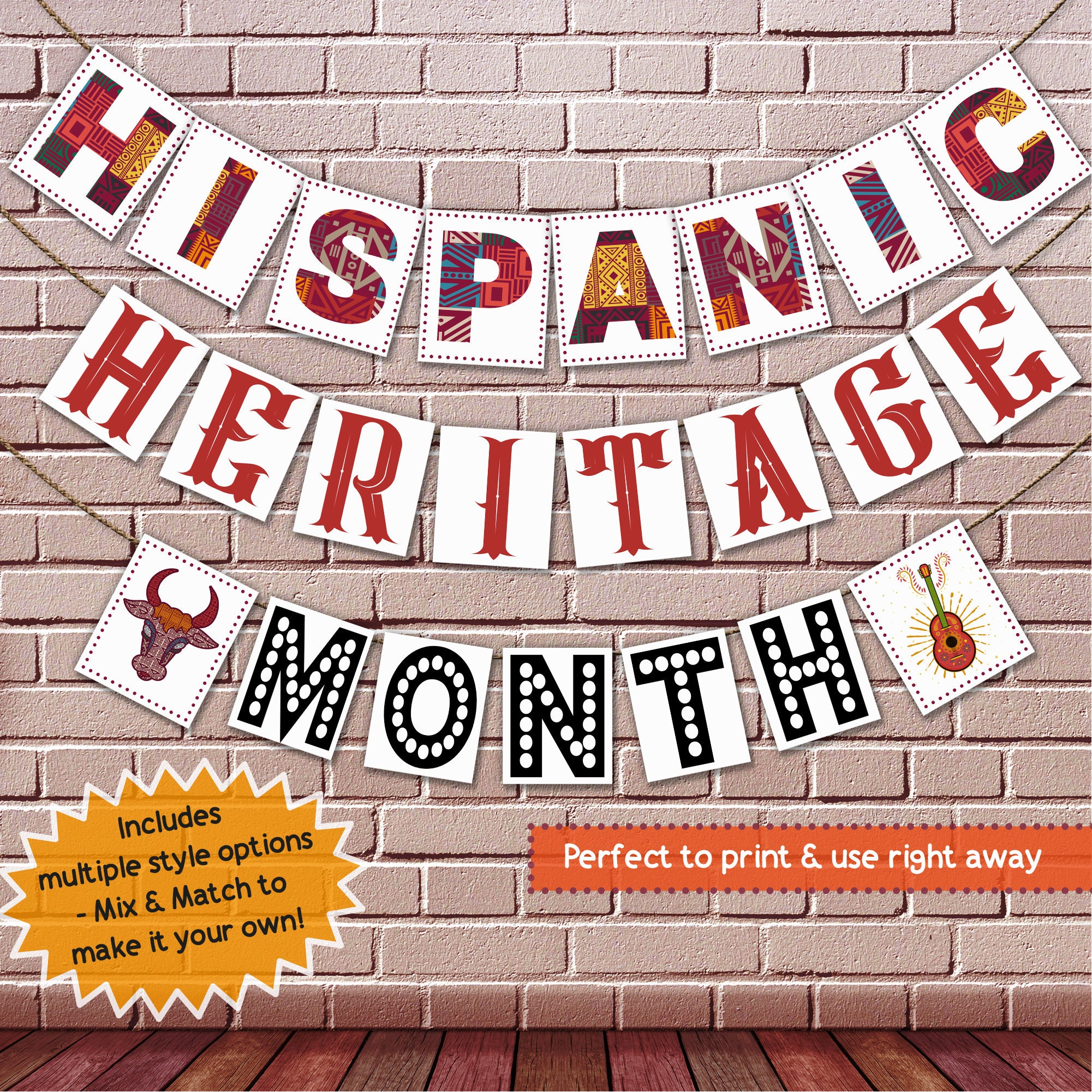 Hispanic Heritage Month Printable Celebration Banner Bunting | Latin ...