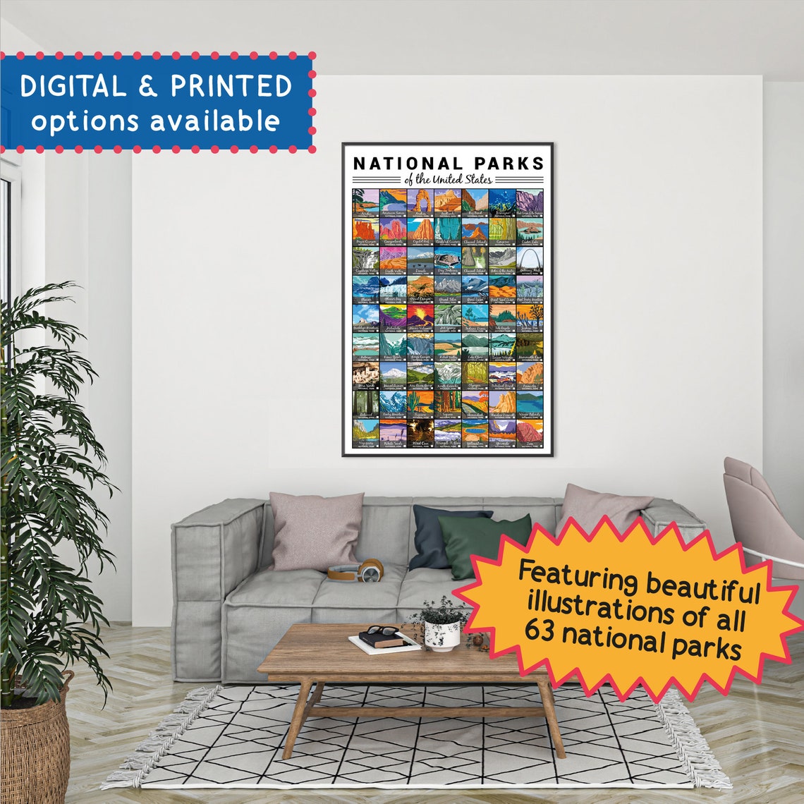 National Parks Checklist POSTER US National Park Week Celebration ...