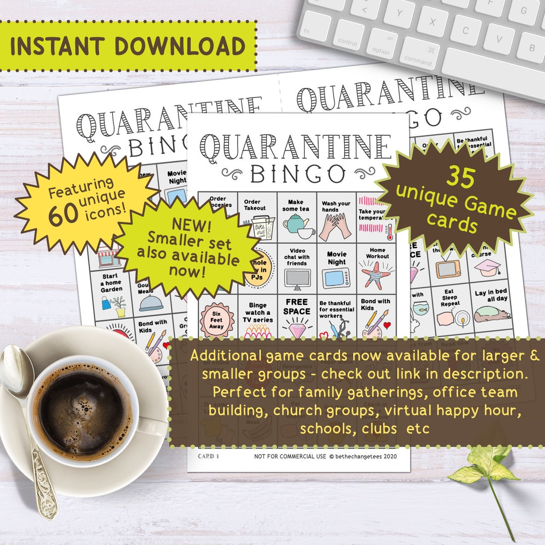 Quarantine Bingo Printable Party Game Celebrate End of Lockdown ...