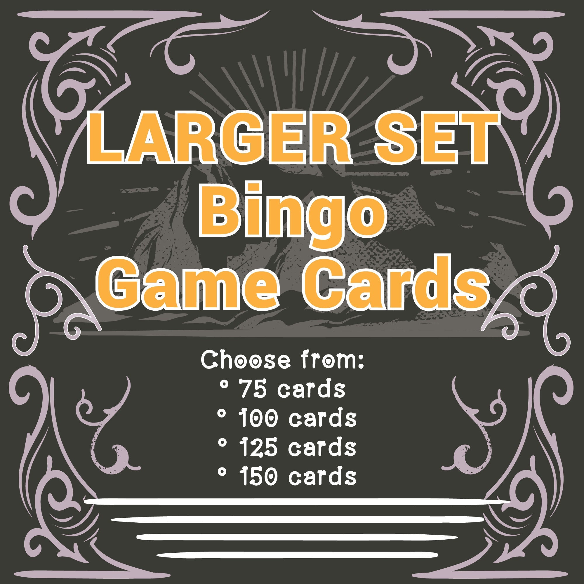 LARGE Set Bingo Game Cards Printable Party Games School | Etsy