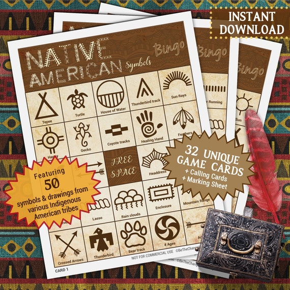 Native American Indian Bingo Game Celebration Fun Activity - Etsy