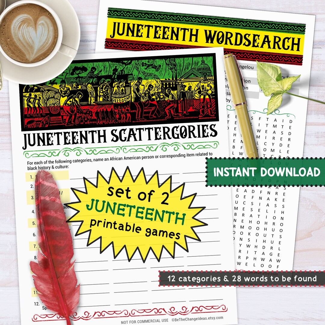 Juneteenth Month Celebration Party Games Word Search - Etsy