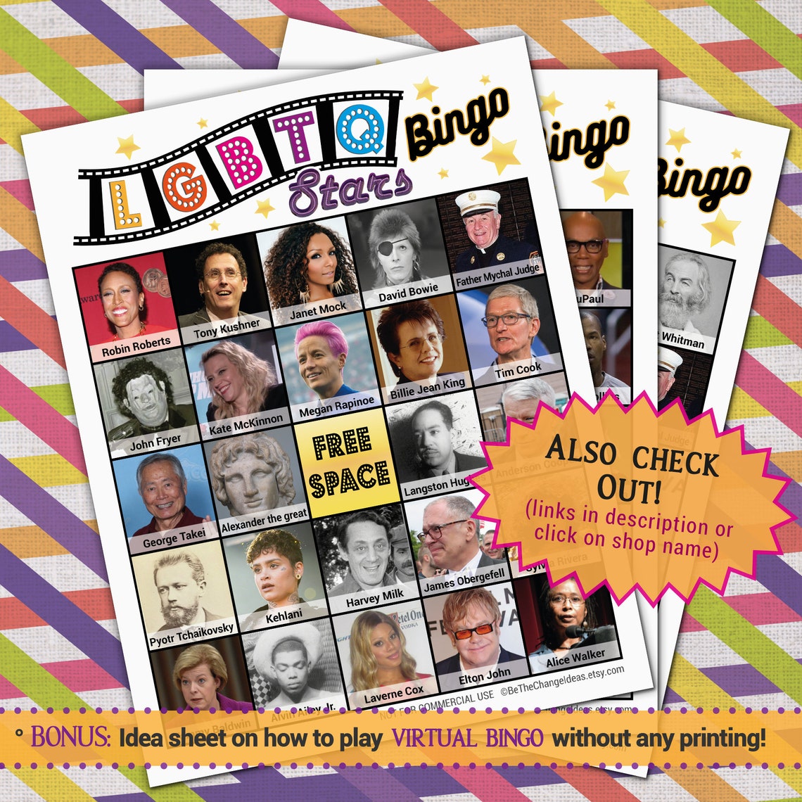 LGBTQ Pride BINGO Game Pride Month Awareness Activity Idea - Etsy