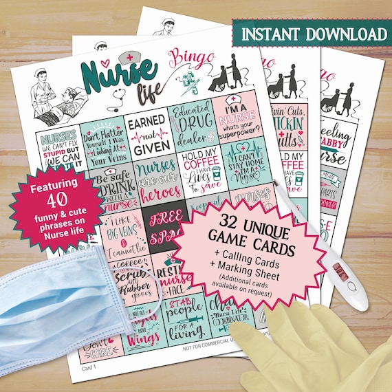 Nurse Appreciation Week Bingo Printable Game National Nurses - Etsy