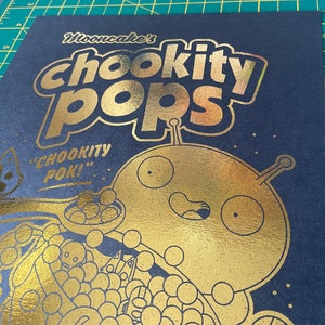 Mooncake's Chookity Pops Final Space Foil Print A4 - Etsy