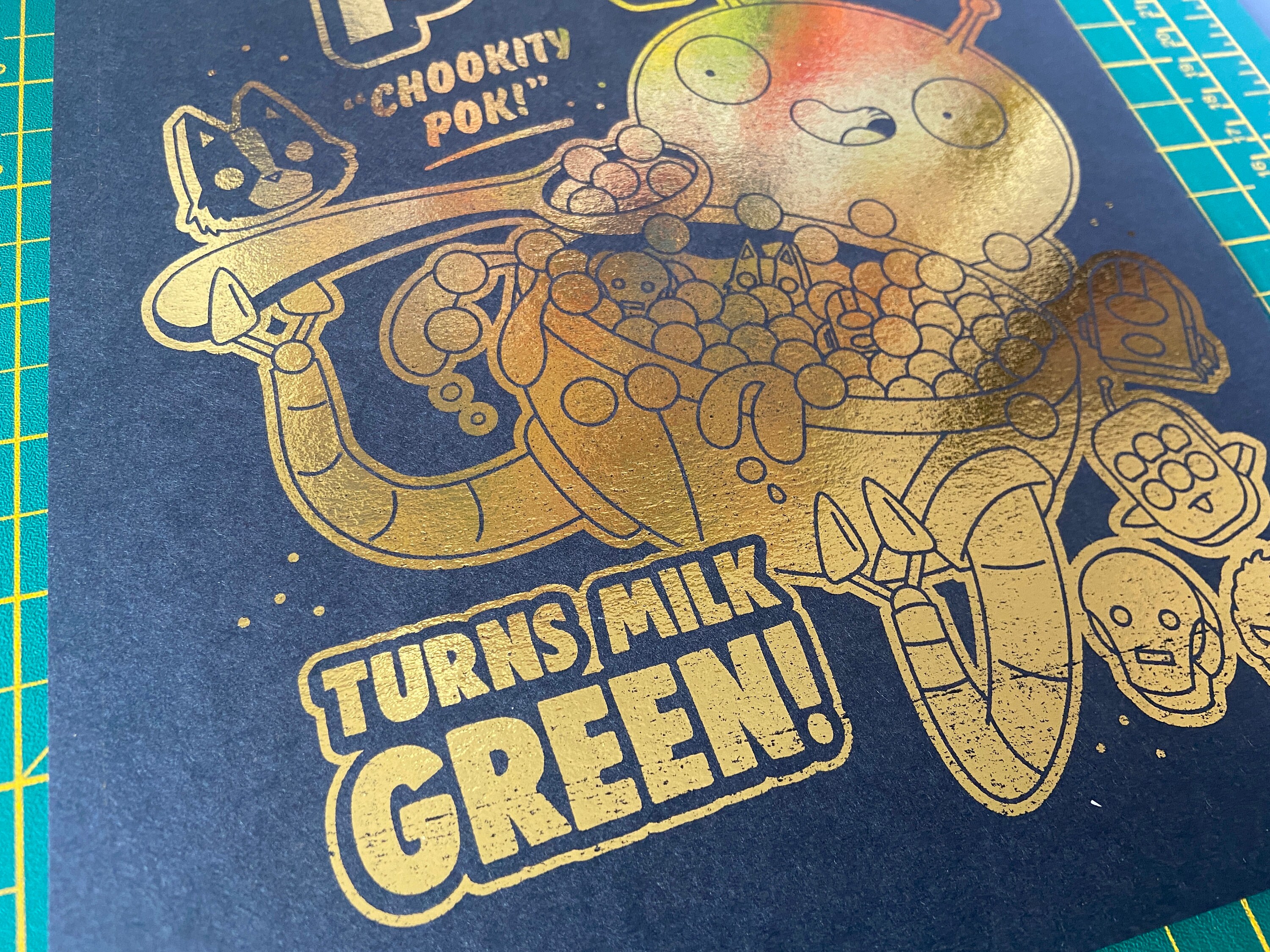 Mooncake's Chookity Pops Final Space Foil Print A4 - Etsy UK