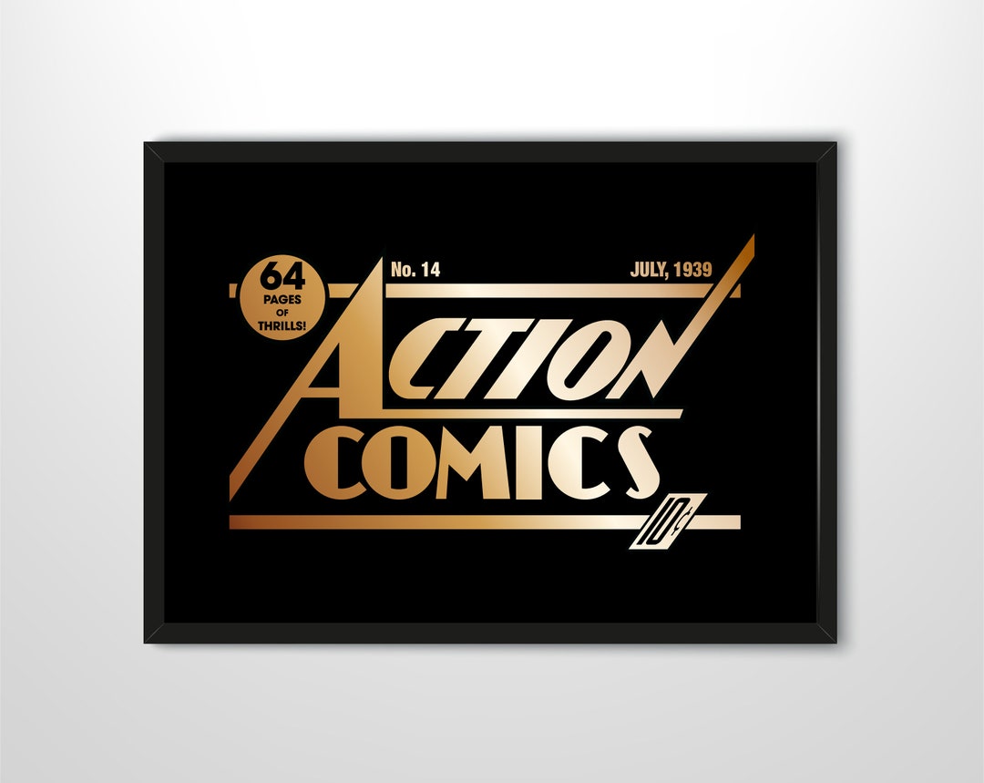 Superman Action Comics 1939 DC Comics Retro Foil Print A4 - Etsy