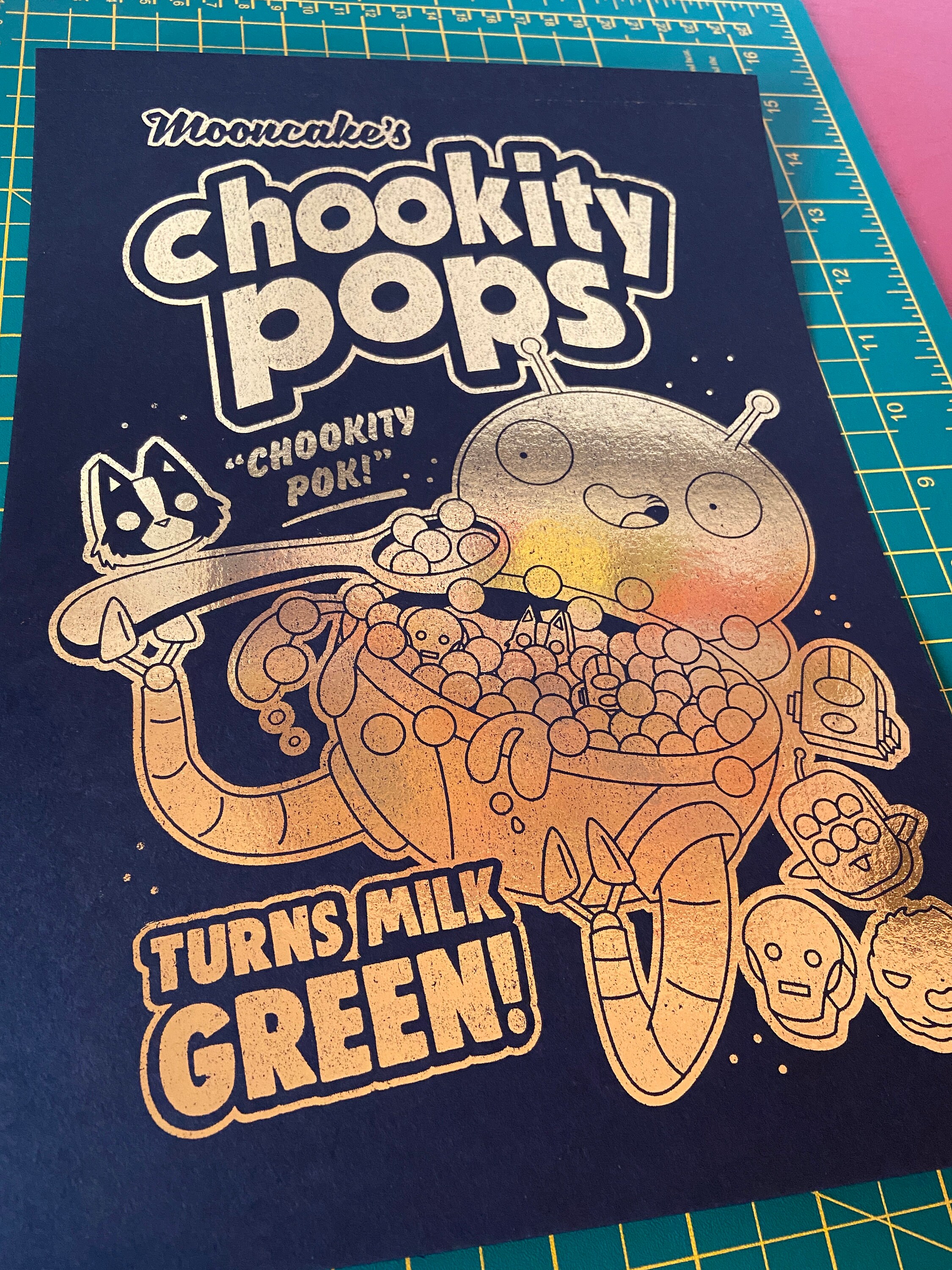 Mooncake's Chookity Pops Final Space Foil Print A4 | Etsy UK