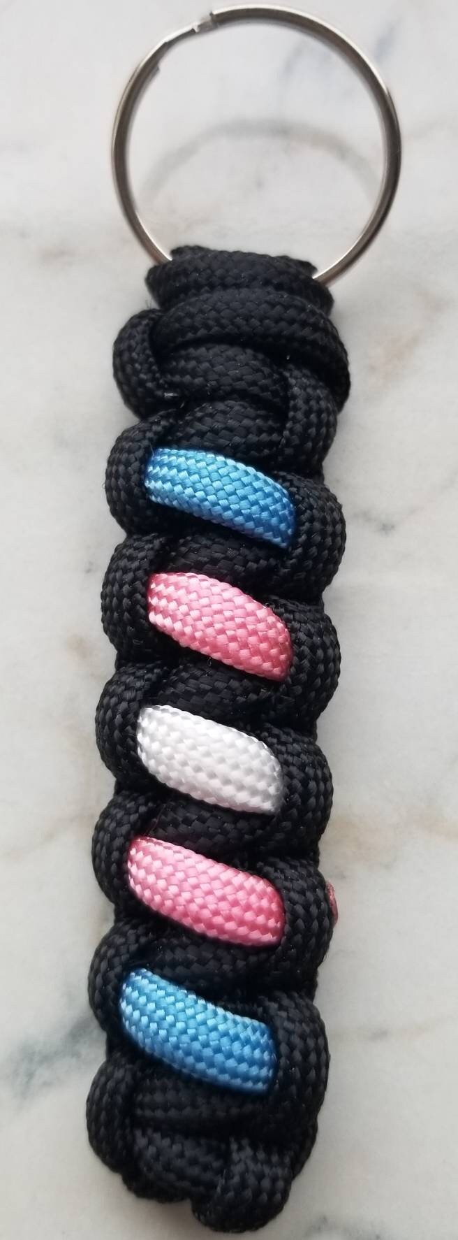 Transgender flag themed bracelet key chain lanyard | Etsy