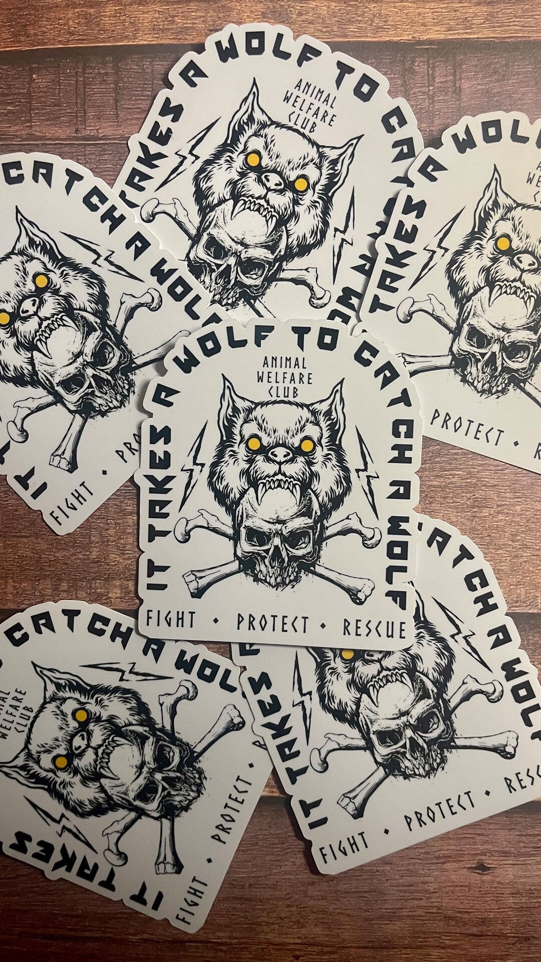 Takes a Wolf to Catch a Wolf Sticker/ Animal Welfare Club Sticker - Etsy