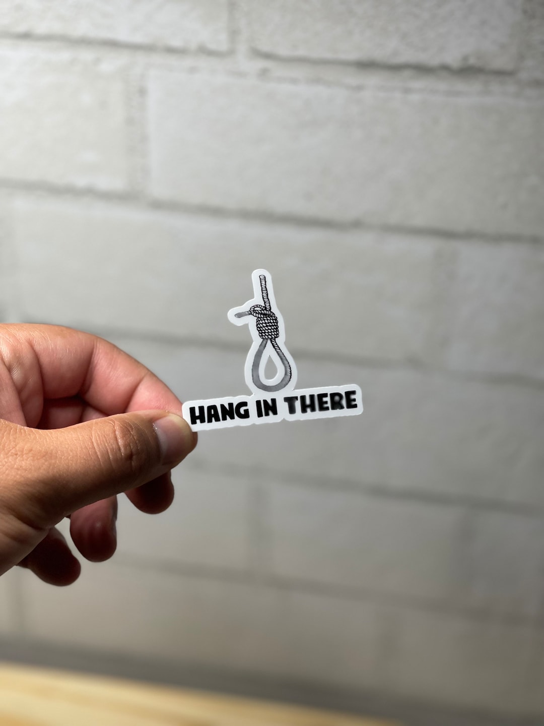 Hang in There Sticker With Noose - Etsy