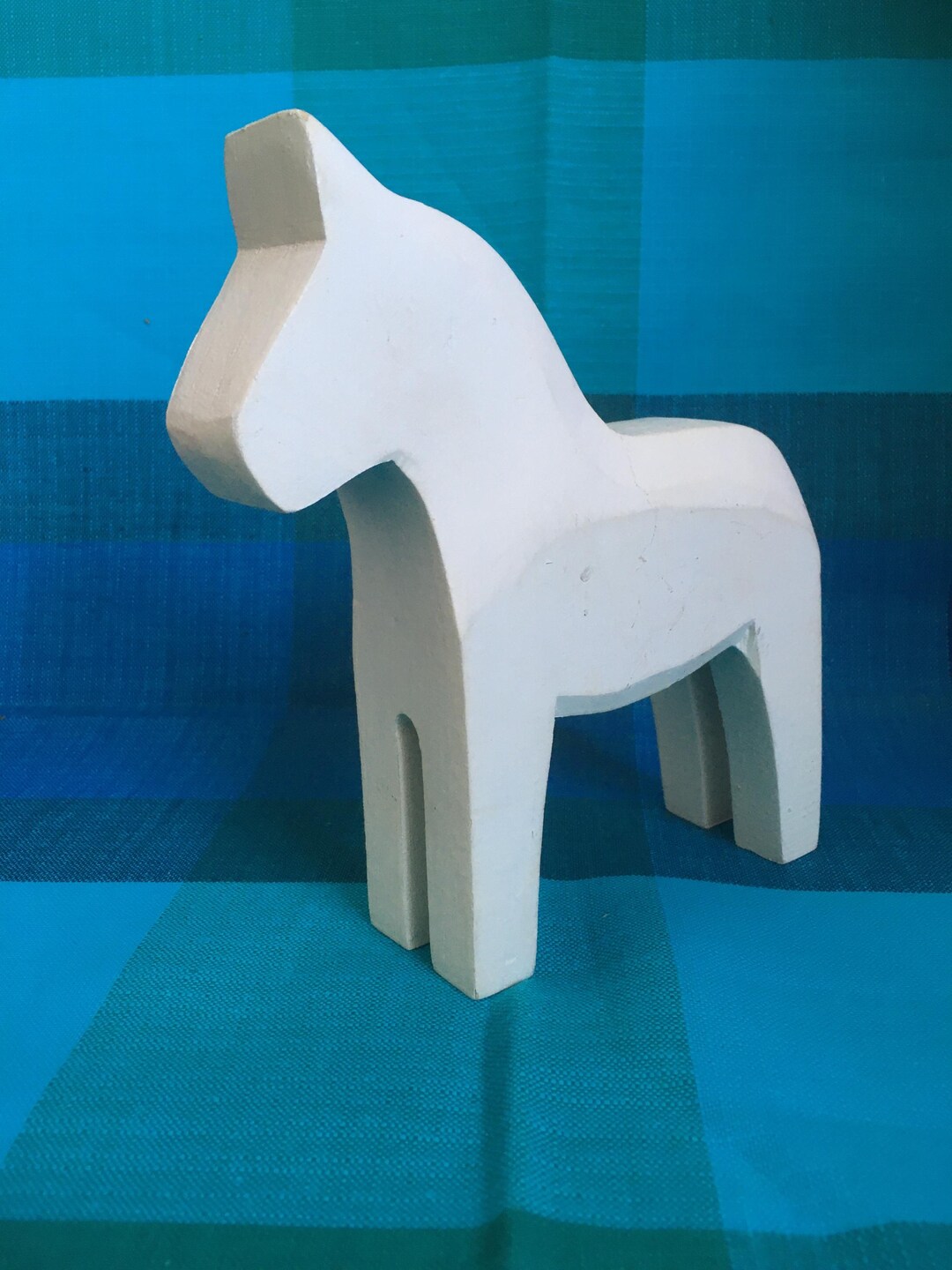 White Swedish Dala Horse in Wood / Home Decor From Sweden / Vintage - Etsy