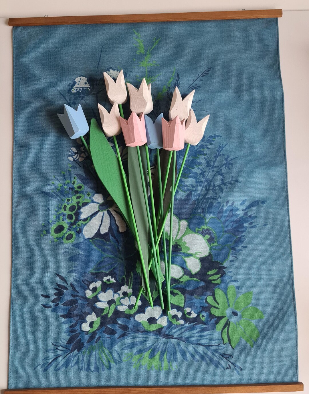 Handmade Swedish Wooden Tulips With Wall Hanging - Etsy