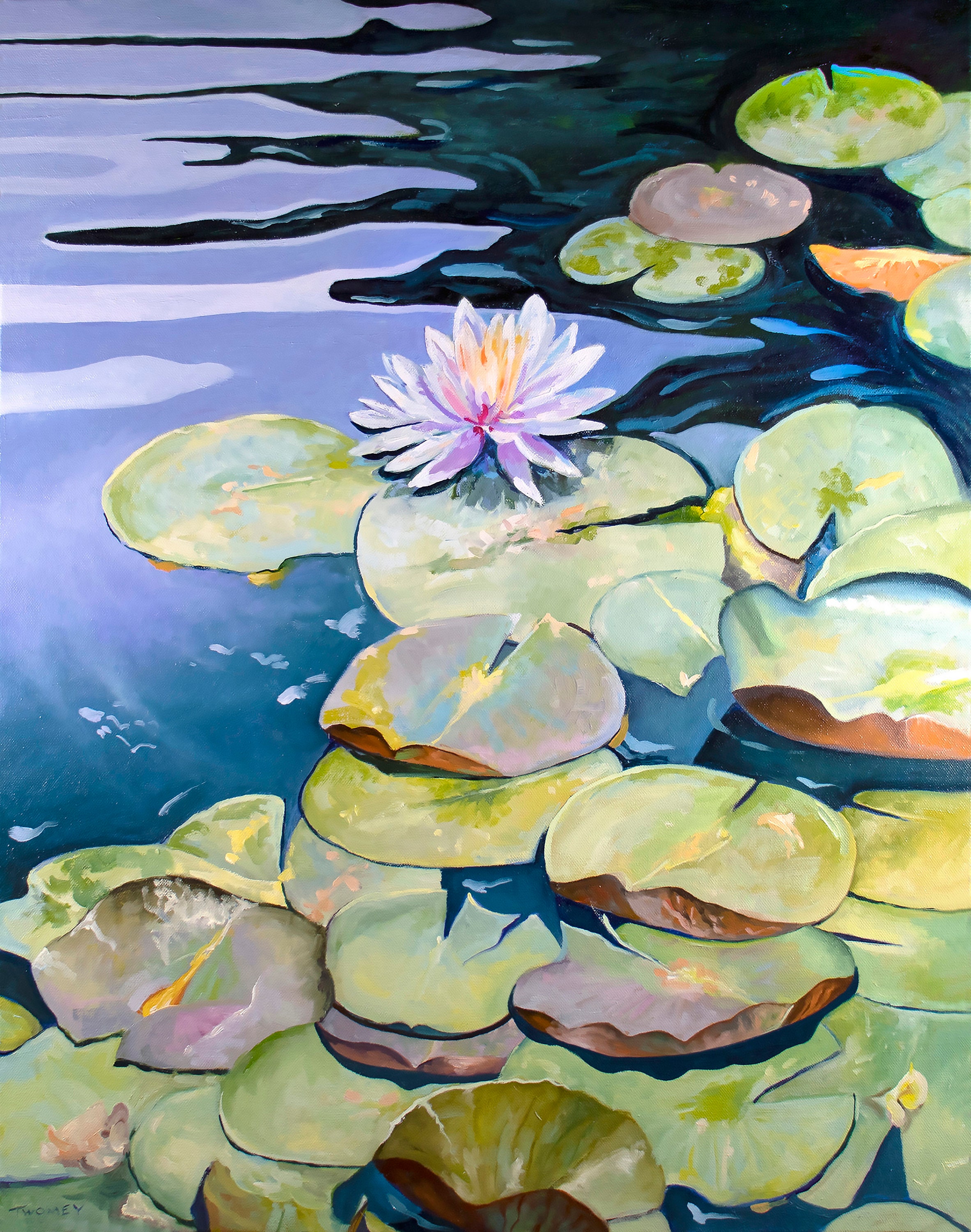 Lily Pad Flower Painting
