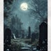 Halloween Cemetery Grave Yard Metal Tin Sign Poster Wall Art Plaque for ...
