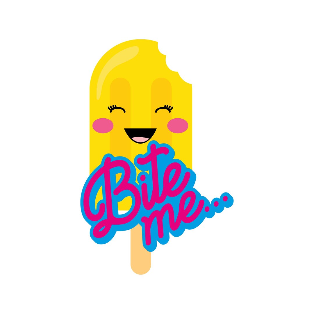 Bite Me Popsicle PNG | Cute Summer Ice Lolly Clipart | Funny Quote ...