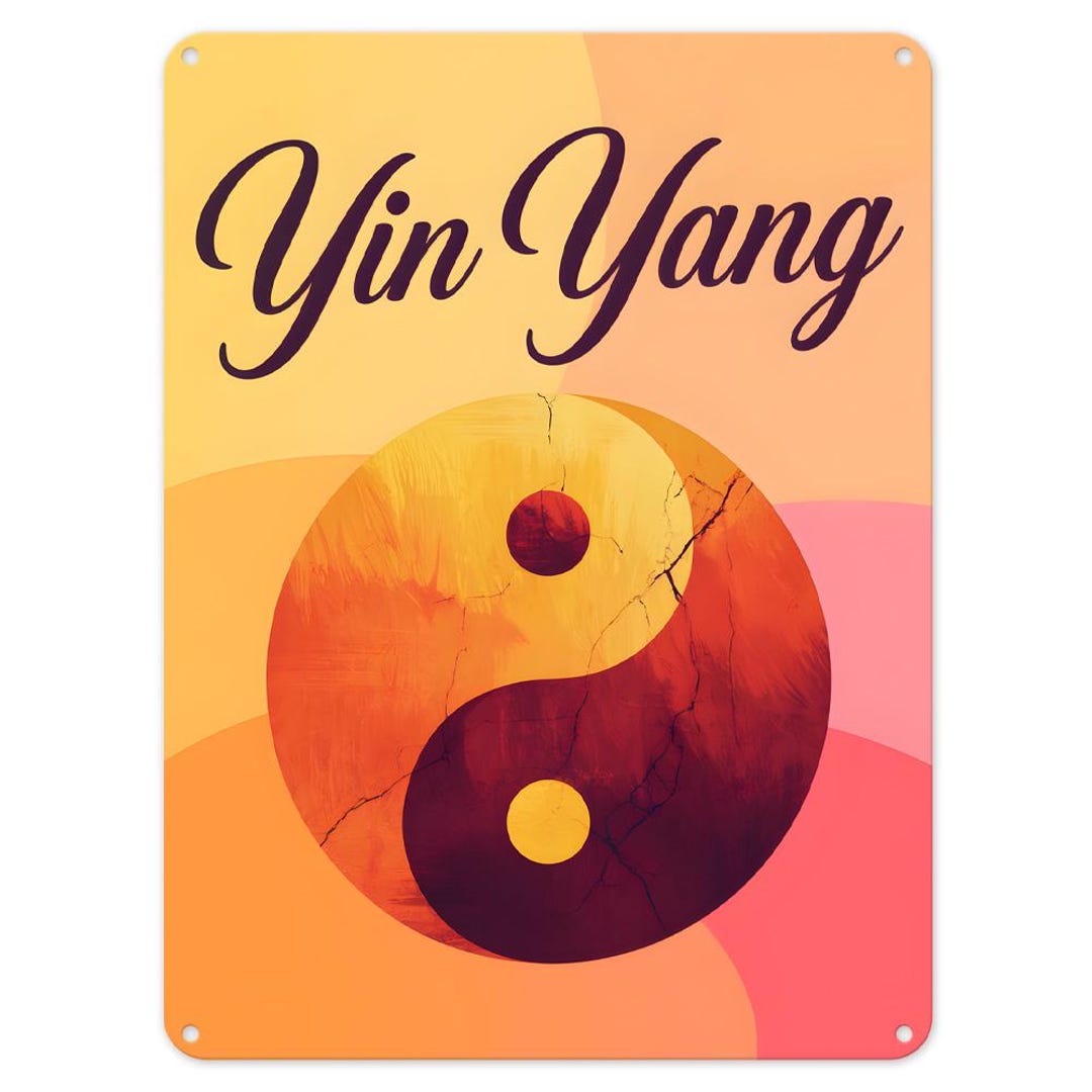 Yin Yang Chinese Balanced Harmony Metal Tin Sign Poster Wall Art Plaque ...