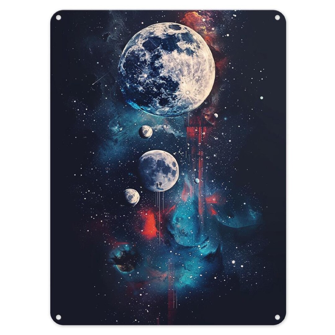 Space Planets Dark Astronomy Cosmic Metal Tin Sign Poster Wall Art ...