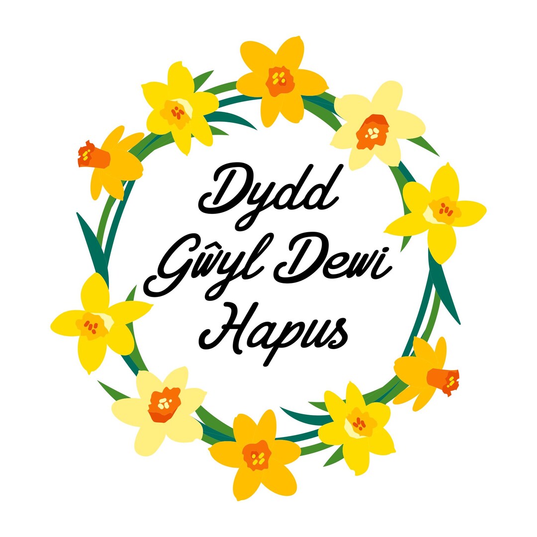 Dydd Gwyl Dewi Hapus Daffodil Wreath PNG Design | St David's Day Wales ...
