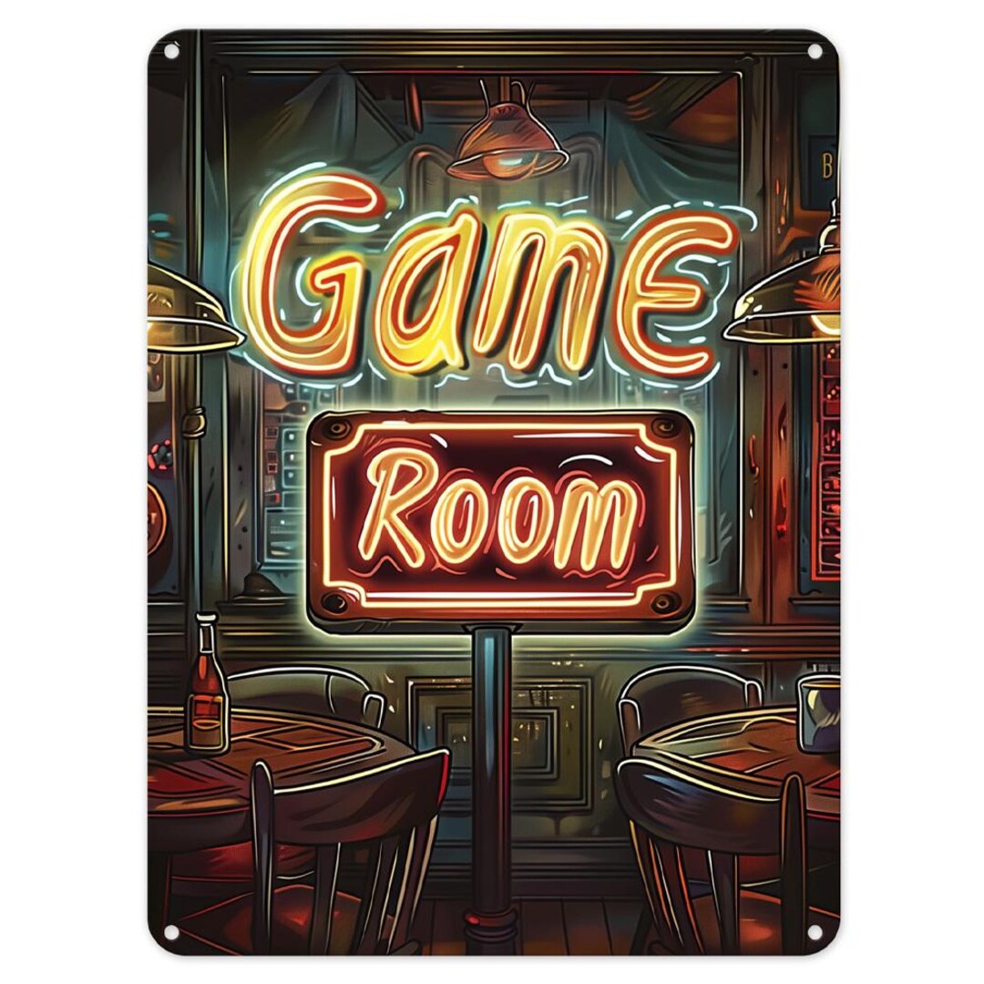 Game Room Cards Board Games Metal Tin Sign Poster Wall Art Plaque for ...