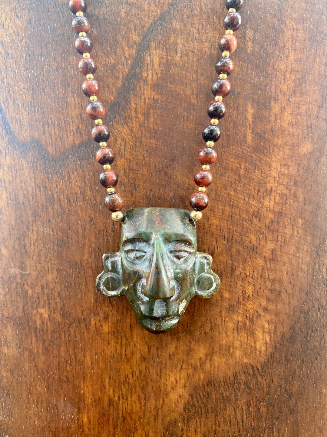 SOLD OUT Tribal Jade Mask Necklace - Etsy