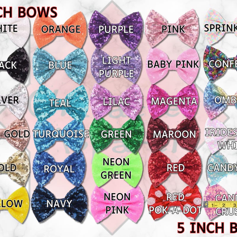 Sequin Bows With Elastic - Etsy UK