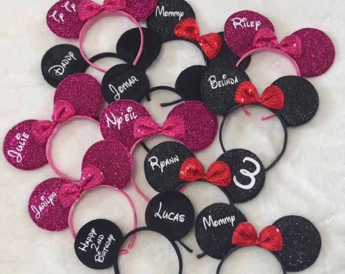 Personalized Mickey or Minnie Ears Custom Mickey Ears - Etsy