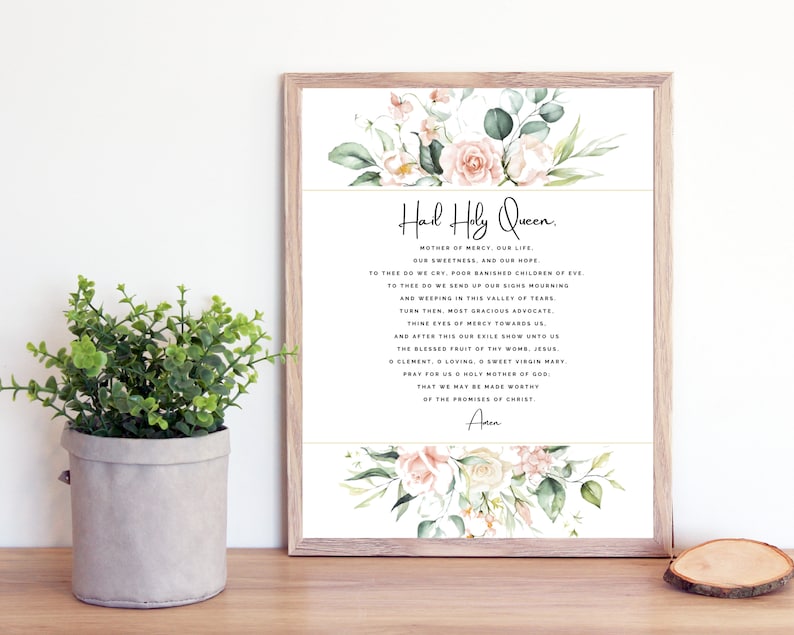 Hail Holy Queen Prayer Printable Print Catholic Prayer Prayer - Etsy