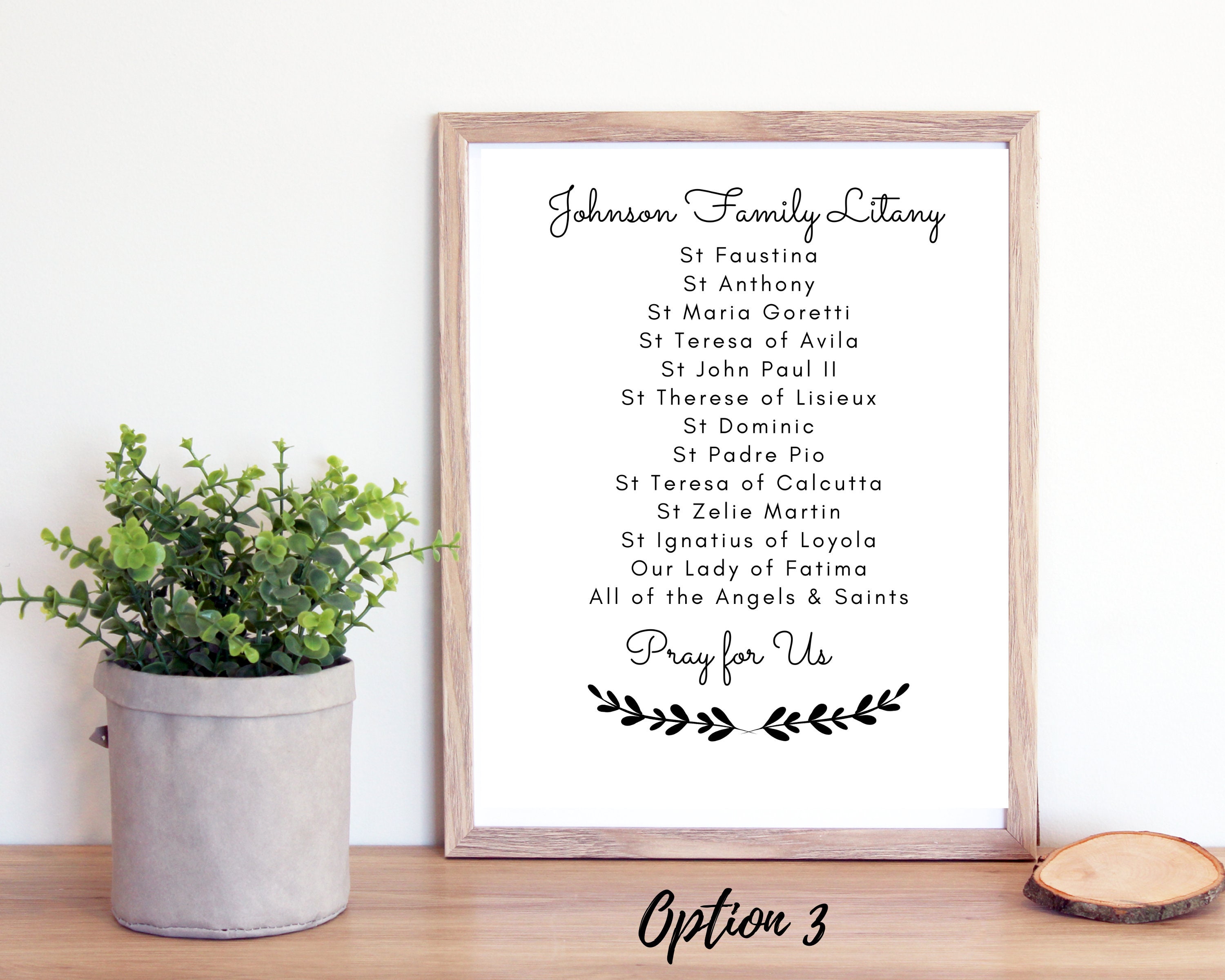 Custom Family Name Saint Litany Catholic Printable Catholic | Etsy