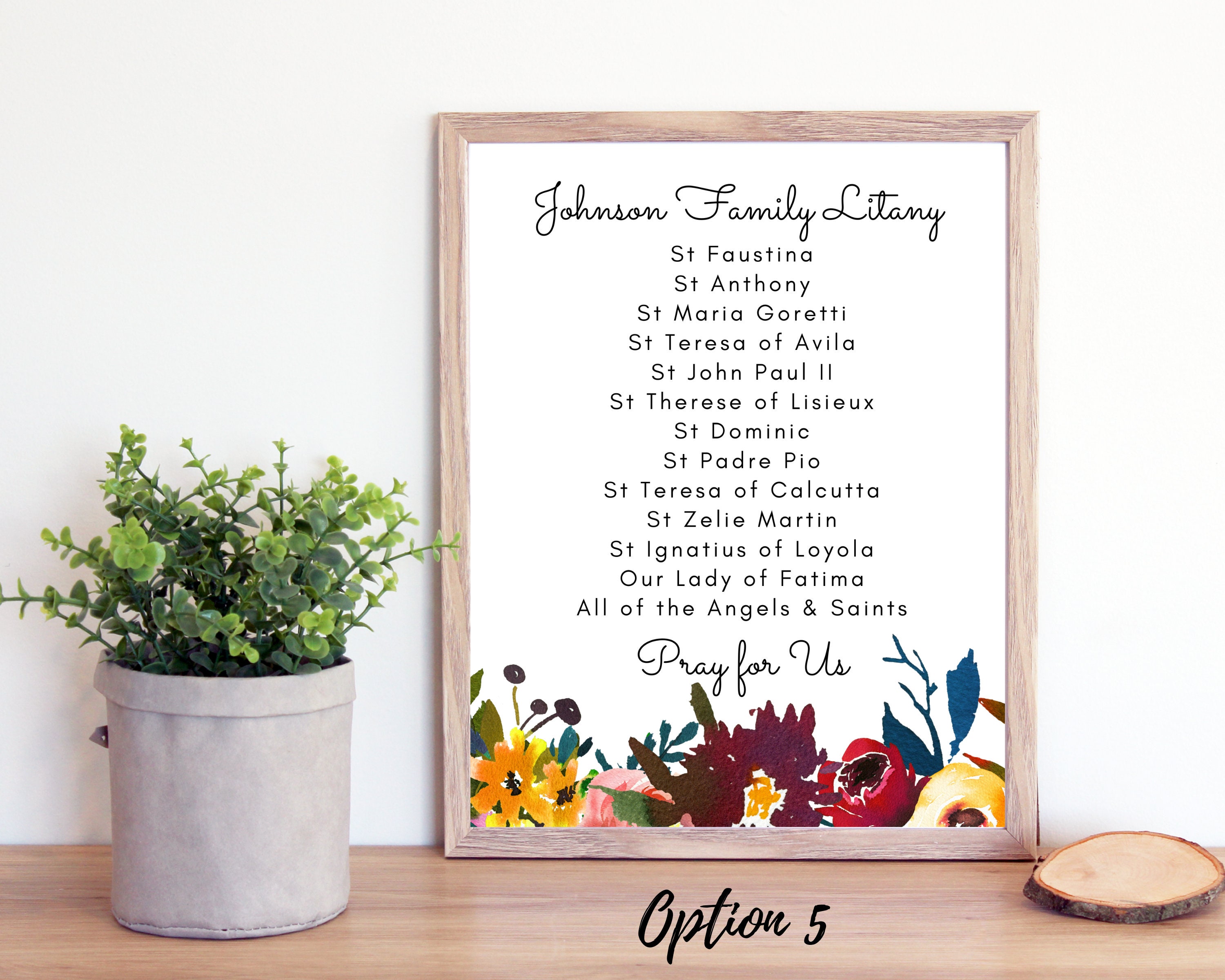 Custom Family Name Saint Litany- Catholic Printable- Catholic Family ...