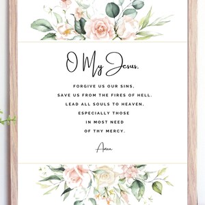 Fatima Prayer Printable- Catholic Prayer Print- Our Lady of Fatima ...