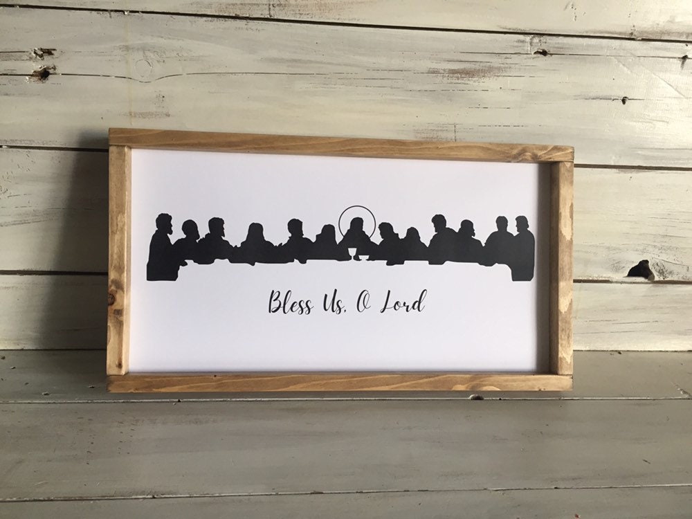 Last Supper Farmhouse Framed Print Sign 18x10 | Etsy