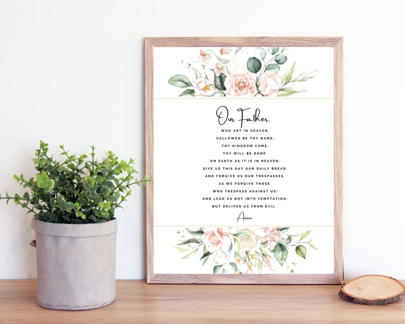 Our Father Prayer Printable Our Lord's Prayer Print - Etsy