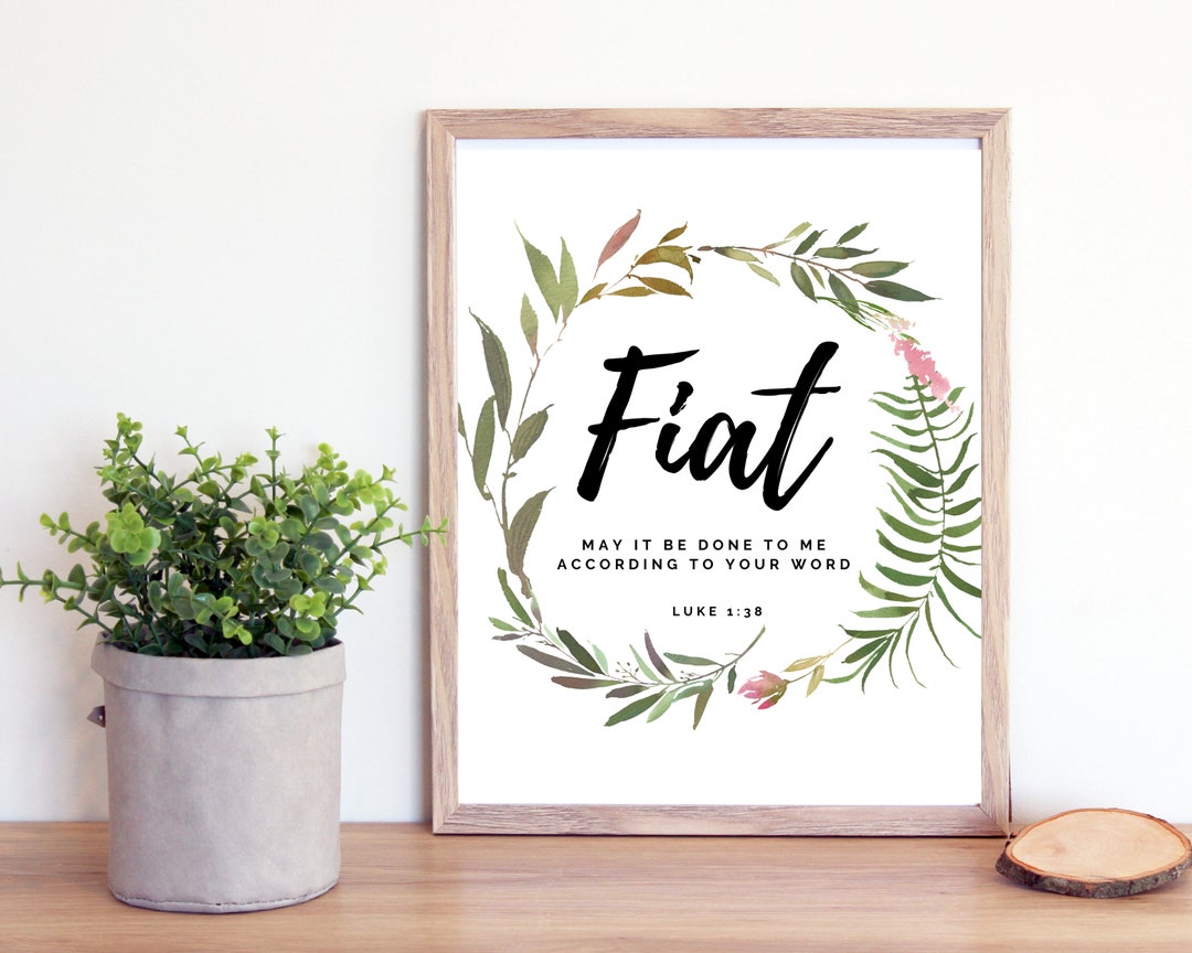Fiat Mary Catholic Printable Print- Blessed Virgin Mary Mother Quote ...