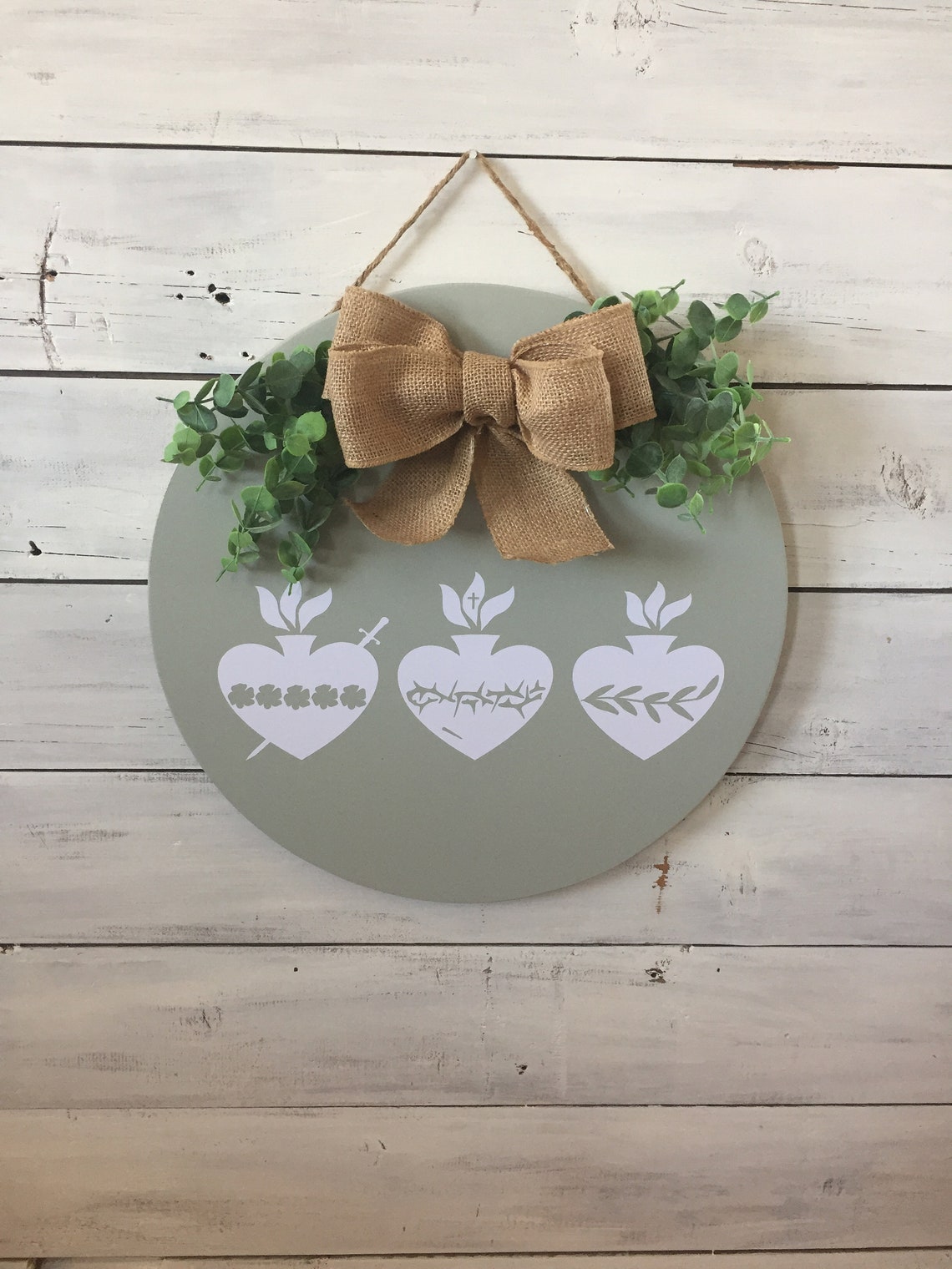 Sacred Heart Holy Family Catholic Door Hanger Door Sign- Sacred Heart ...