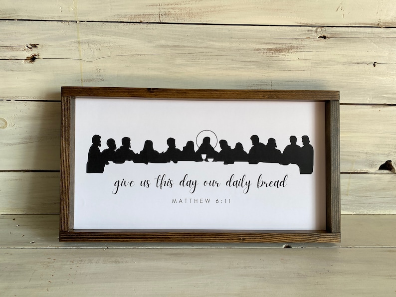 Last Supper Farmhouse Framed Print Sign 18x10 - Etsy