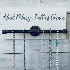 Rosary Wall Hanger - Rosary Wall Holder- Rosary Display Hail Mary ...