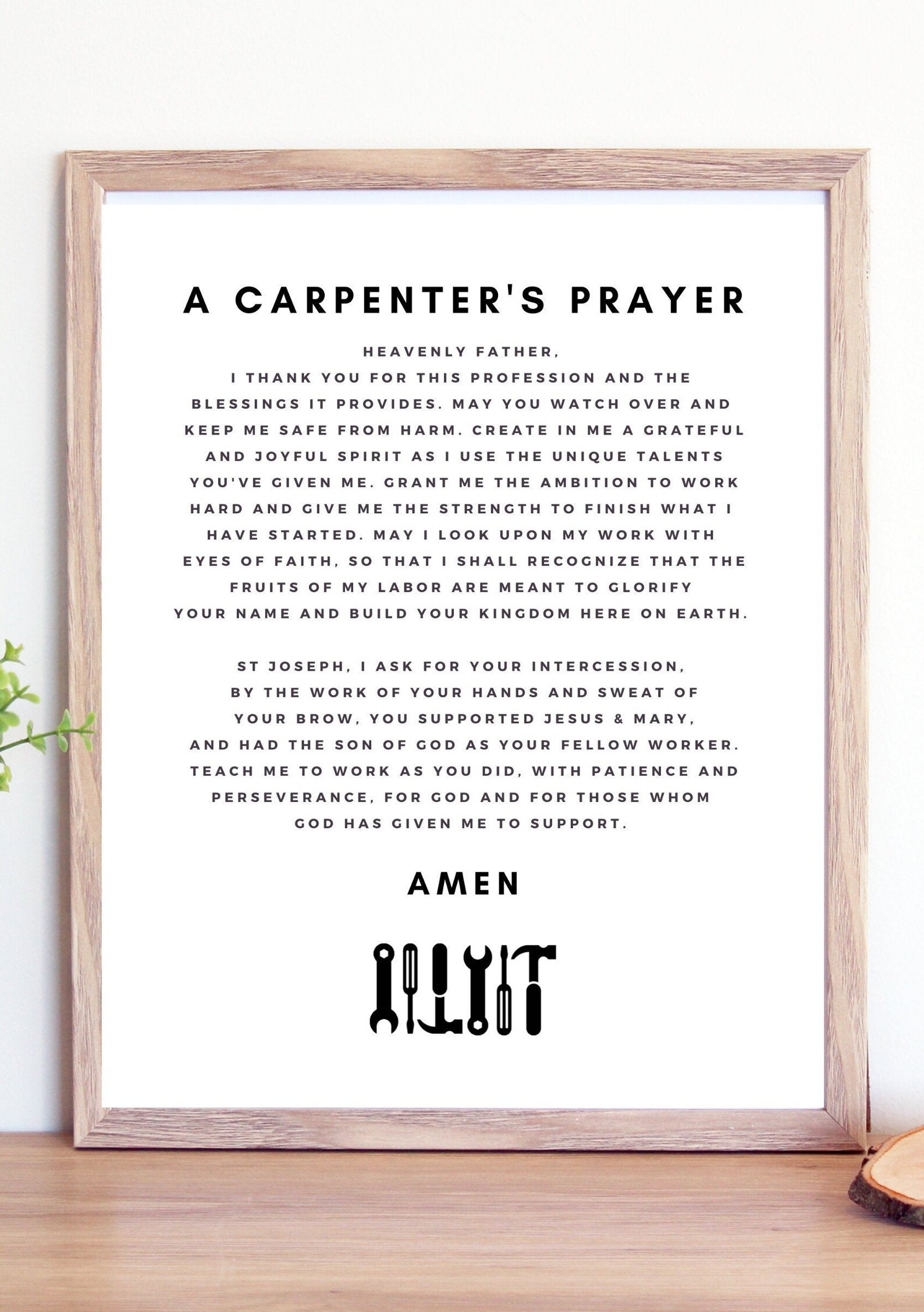 A Carpenter's Prayer Printable- St Josph Intercessor Patron Prayer ...