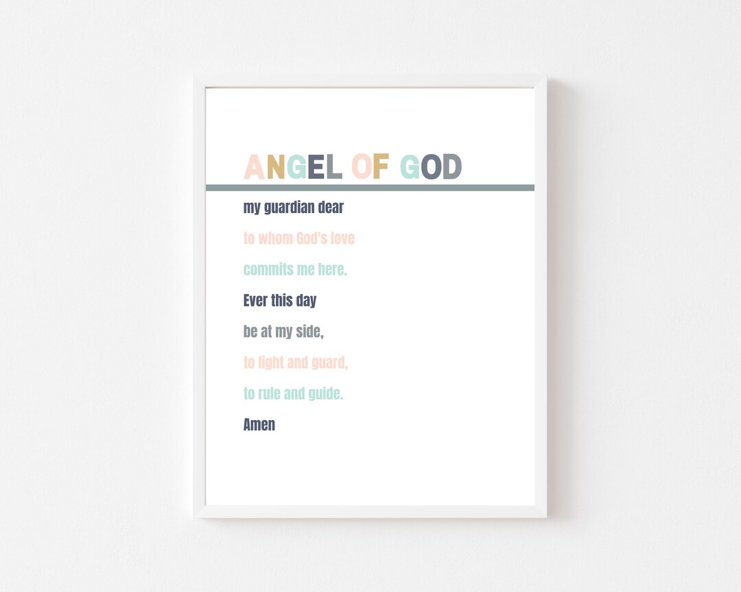 CATHOLIC KIDS PRINTABLE Guardian Angel Prayer Angel of God Catholic ...