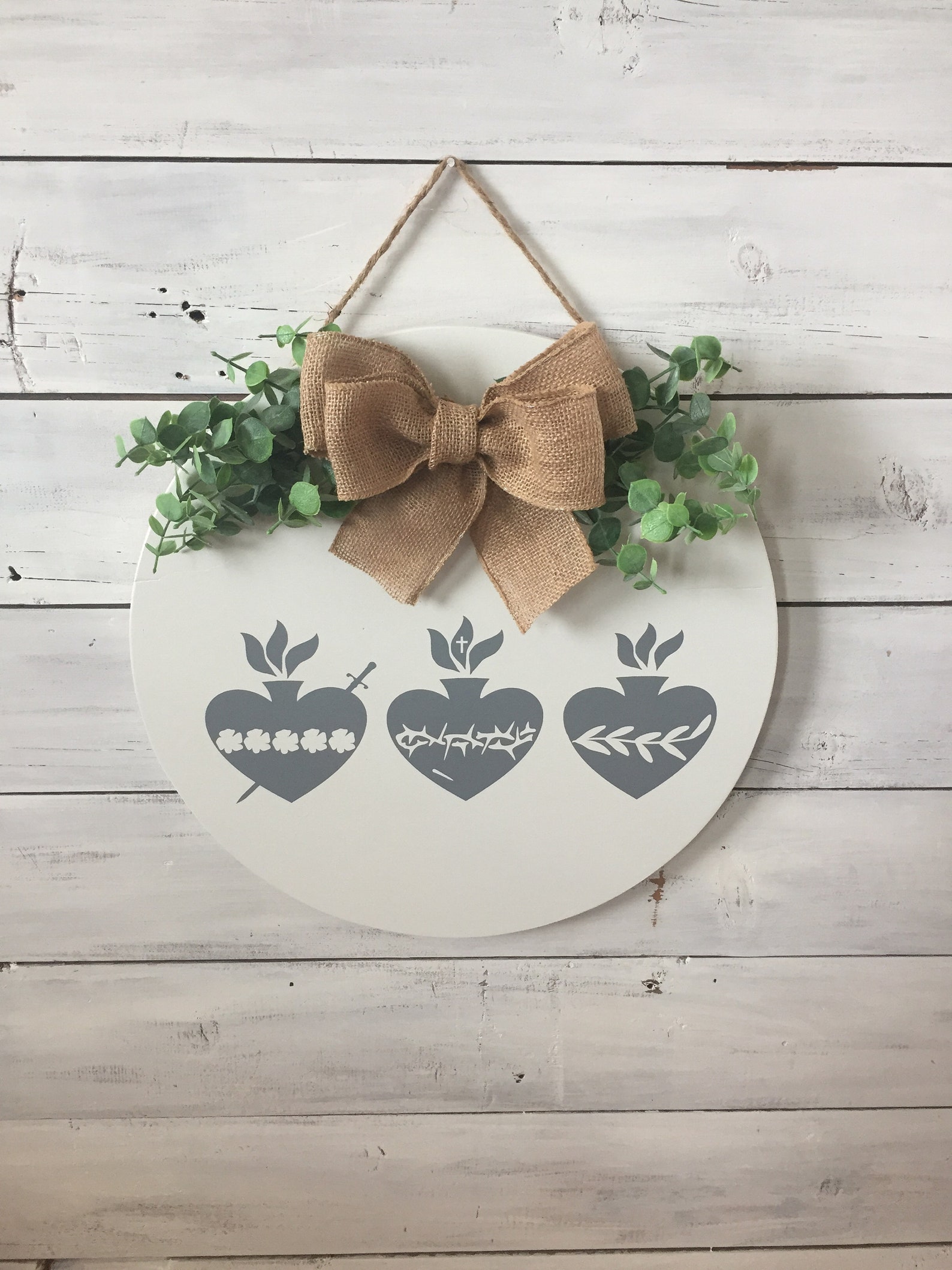 Sacred Heart Holy Family Catholic Door Hanger Door Sign- Sacred Heart ...