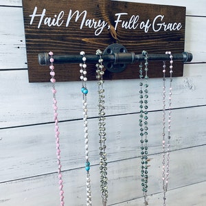 Rosary Wall Hanger - Rosary Wall Holder- Rosary Display Hail Mary ...