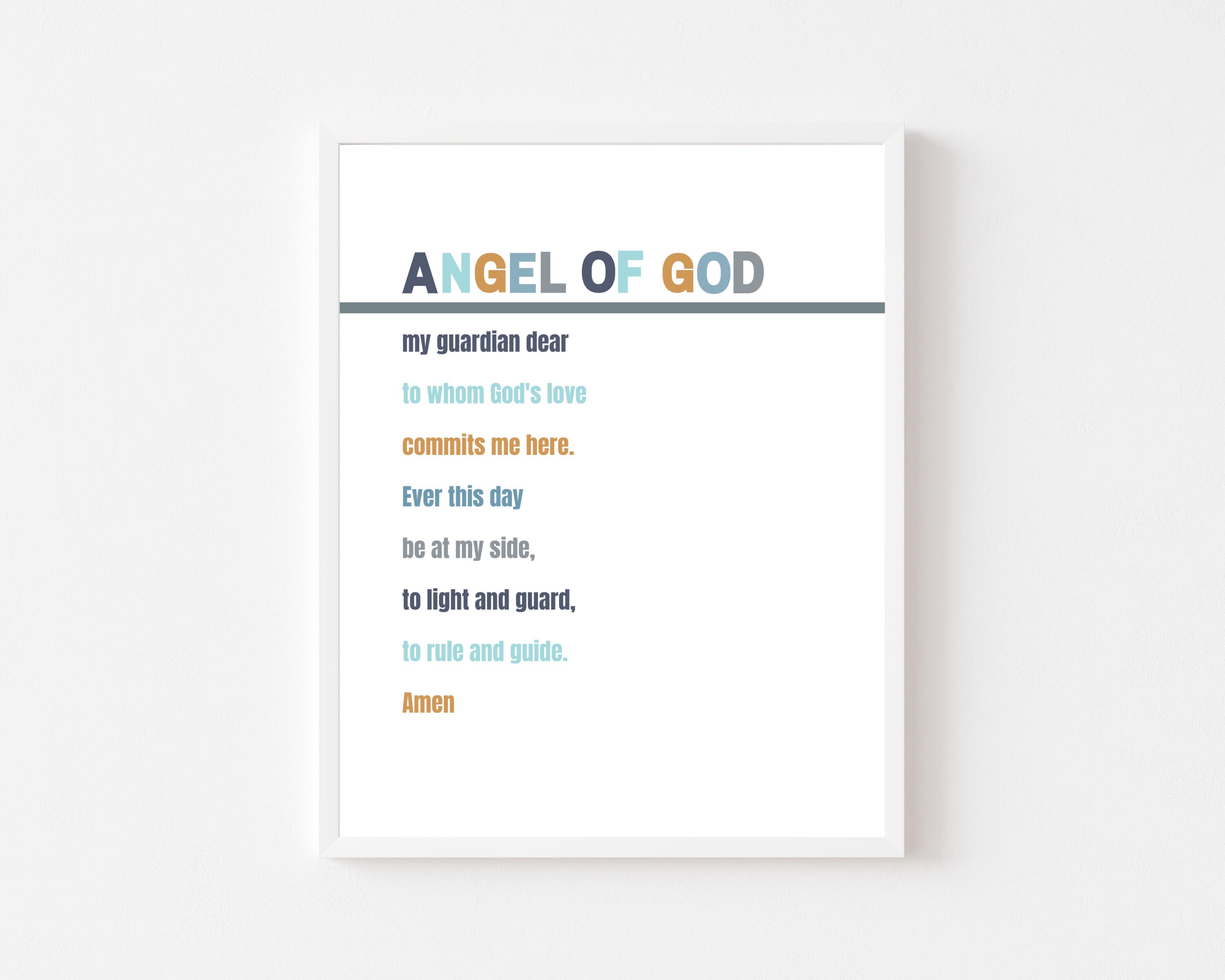 CATHOLIC KIDS PRINTABLE guardian Angel Prayer Kids Print | Etsy