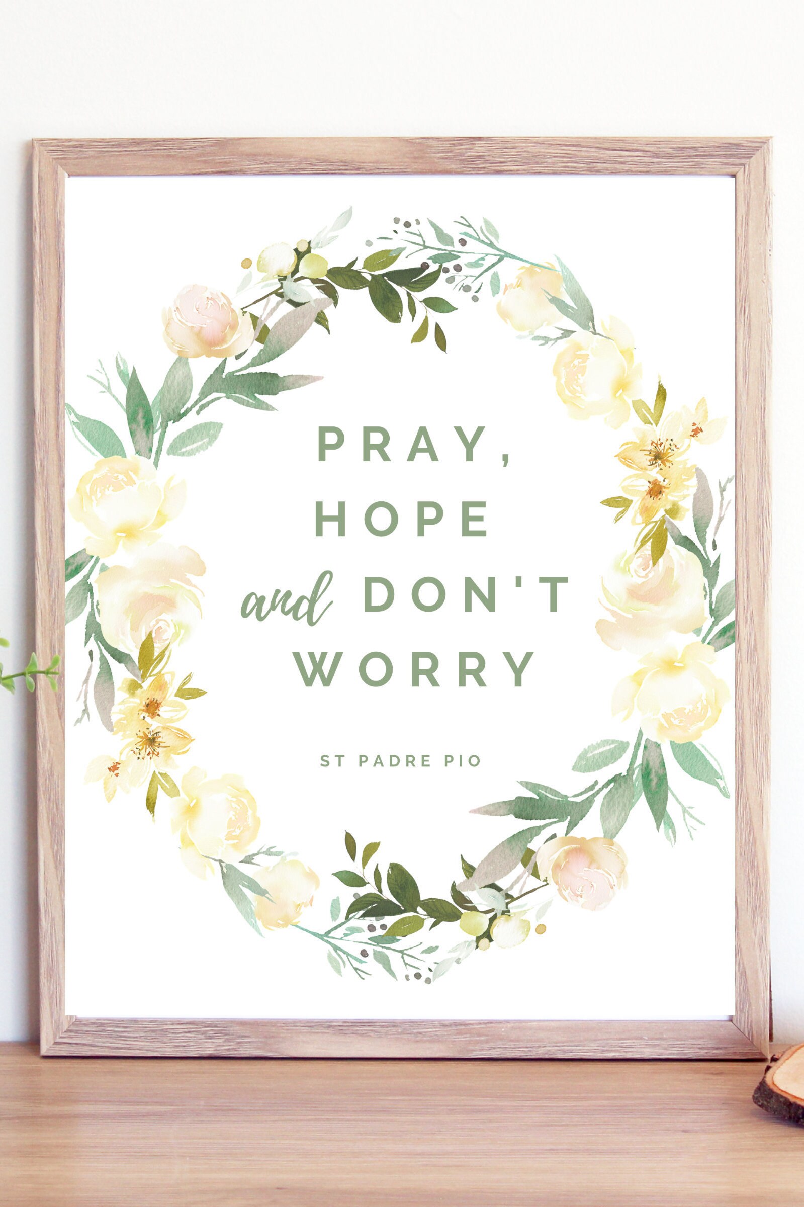 St Padre Pio Quote Printable- Pray, Hope and Don't Worry Catholic Saint ...