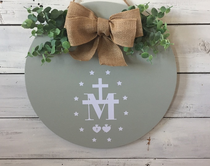 Miraculous Medal Catholic Door Hanger Door Sign- Miraculous Medal Wood ...