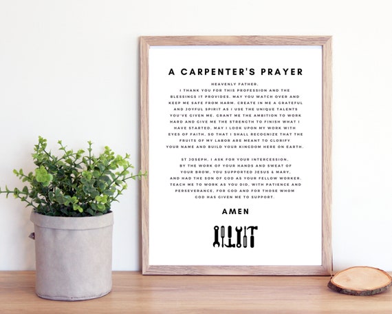 A Carpenter's Prayer Printable St Josph Intercessor - Etsy